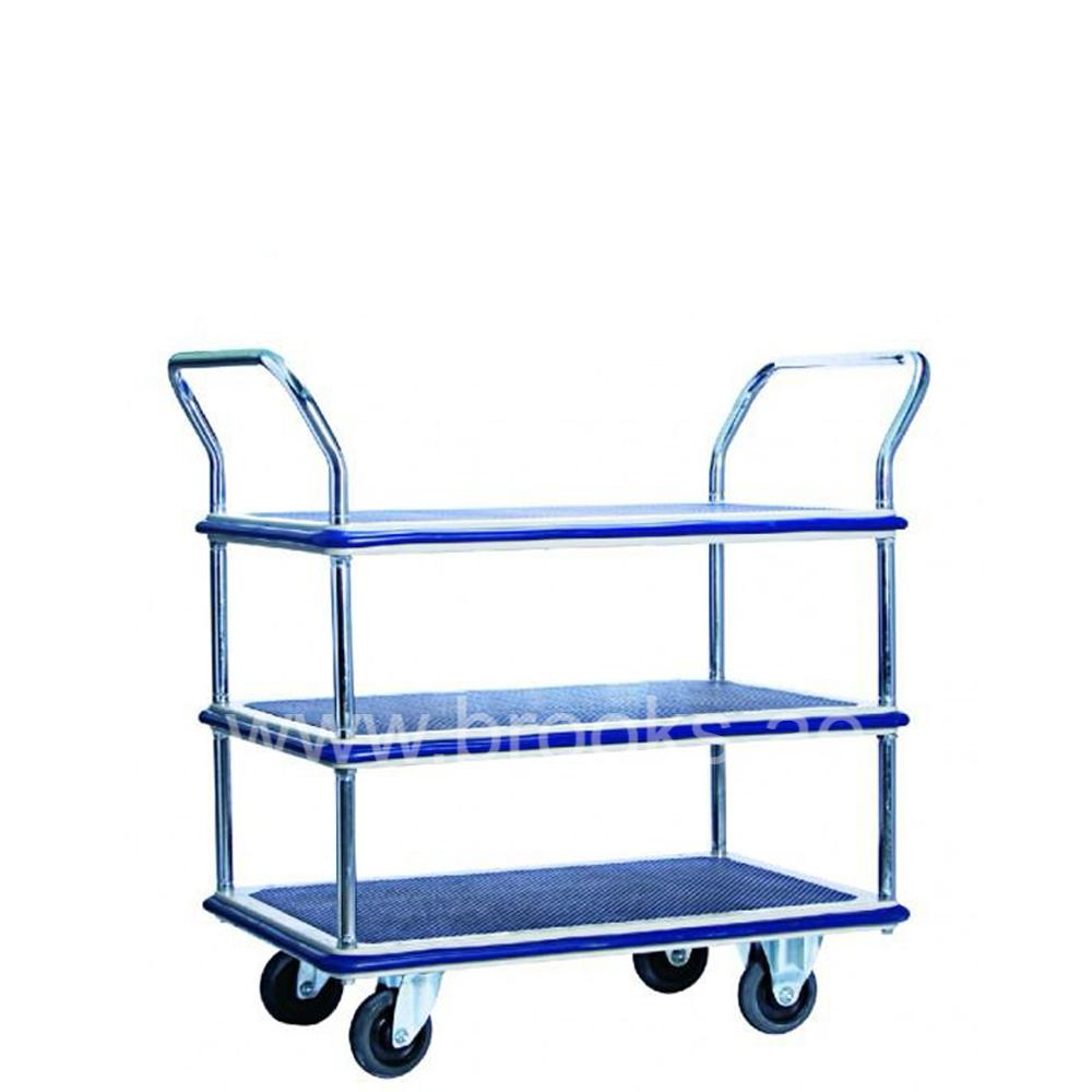 Triple Decker Double Handle MS Trolley 150kg - RAMT