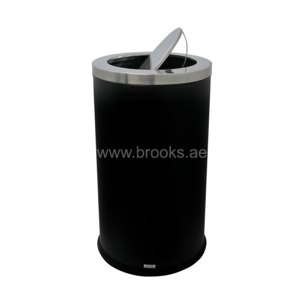 Brooks ORBIT SS Swing Bin 80Ltr Black+Silver Lid - RAMT